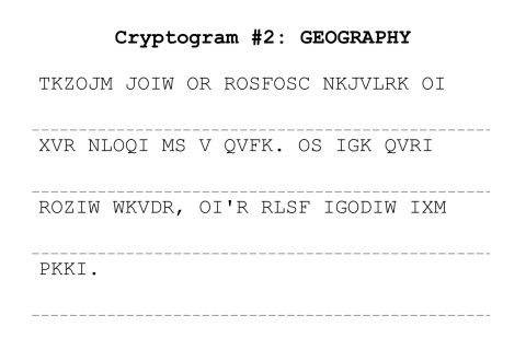 Free Printable Cryptogram Puzzles - Bailey's Puzzles