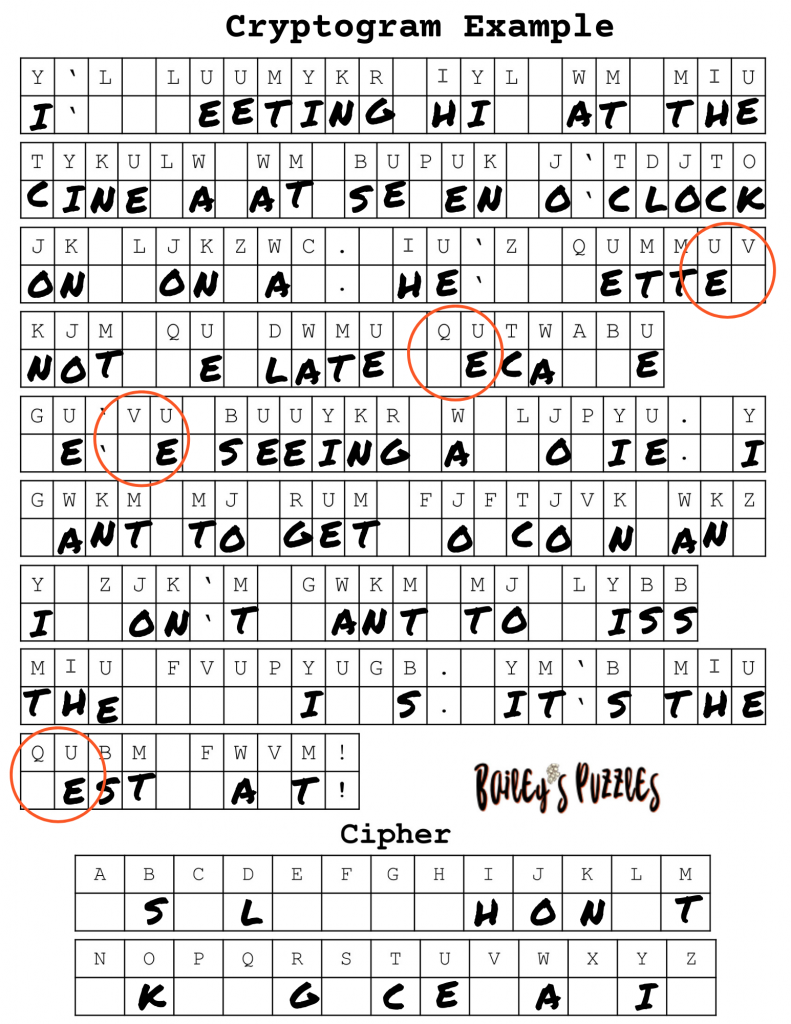 How To Solve Cryptograms methods Examples Bailey s Puzzles