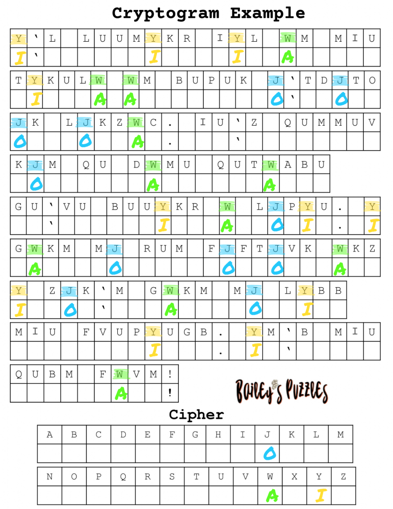 How To Solve Cryptograms methods Examples Bailey s Puzzles